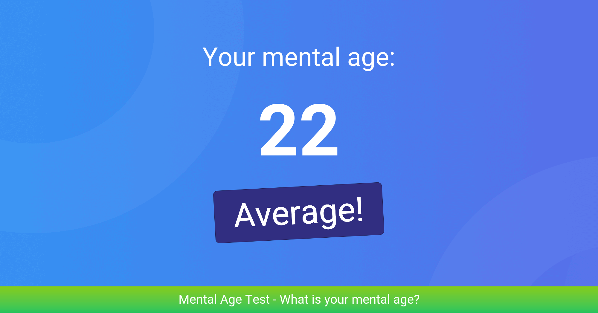 My real age: 22 - Average!